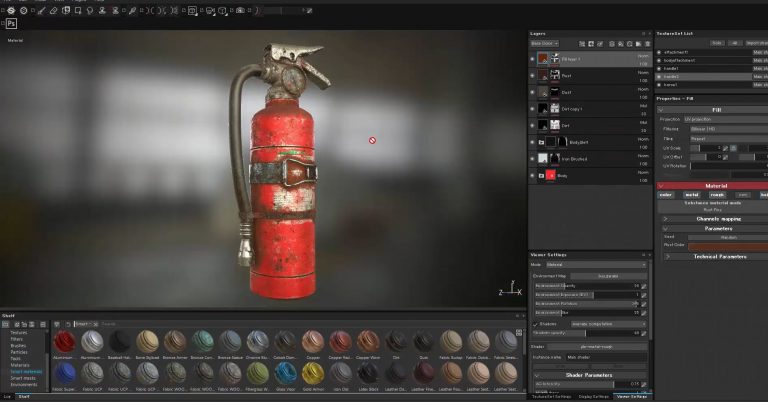 サブスタンスペインターを使って消火器をテクスチャリングする日本語チュートリアル！ | Visutor