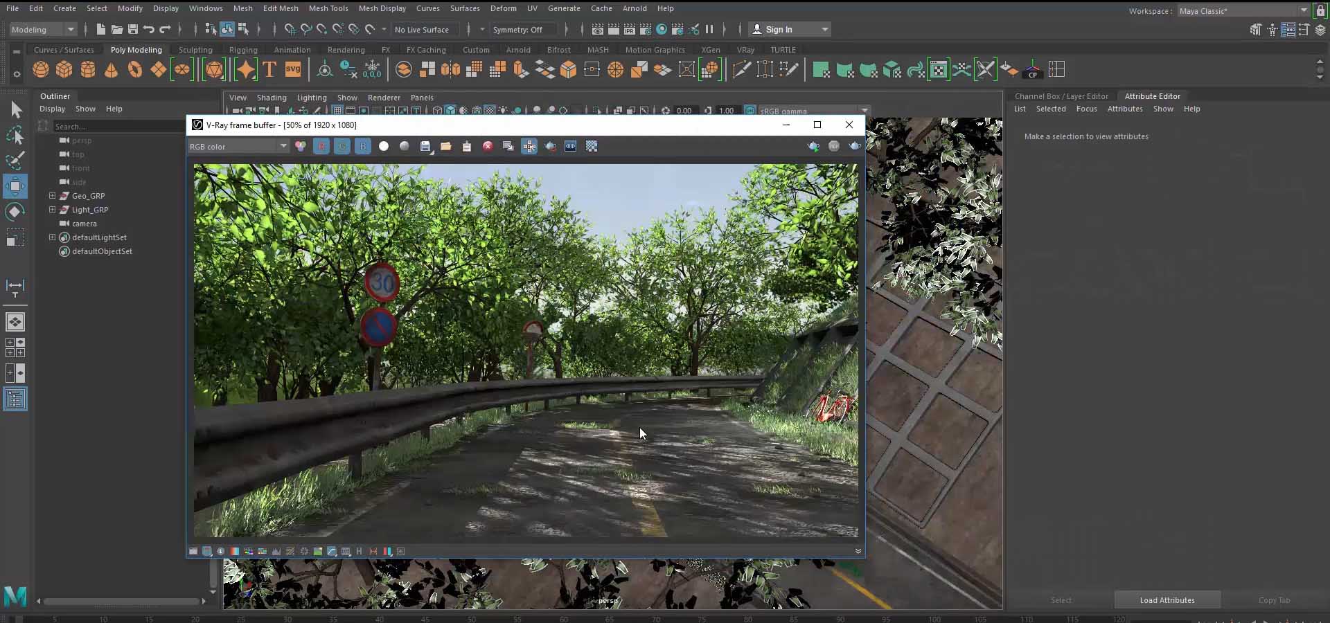 Maya&Vrayを使って森と道のライティングをする日本語チュートリアル！フォレストロードライティング！ | Visutor