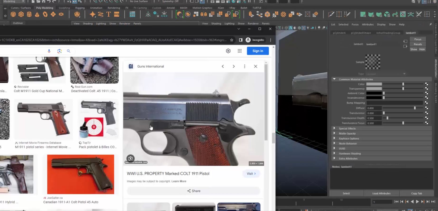 コルトM1911、モデリングからライティングまで新しいチュートリアルのご紹介です！モデリング編 | Visutor